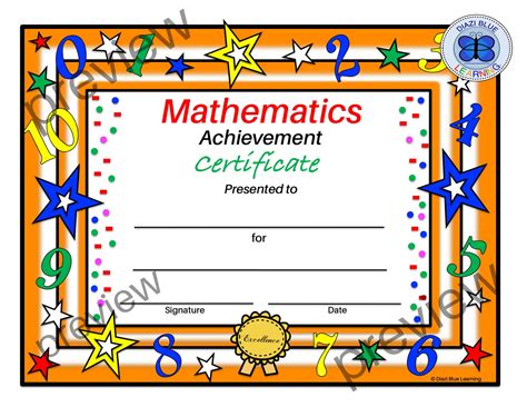 Math Certificate Template Sampletemplate My Id
