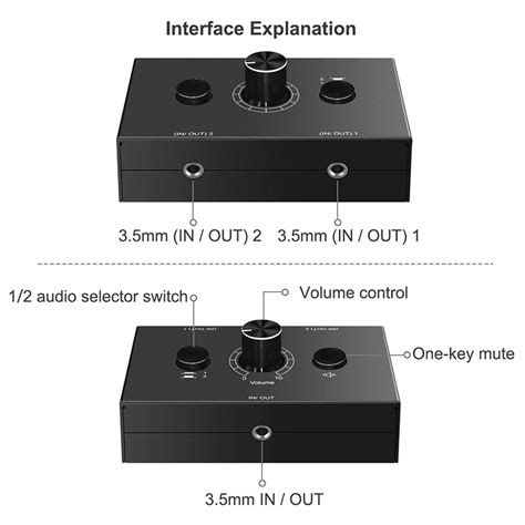 3 5mm audio switcher 2 input 1 output 1 input 2 o grandado