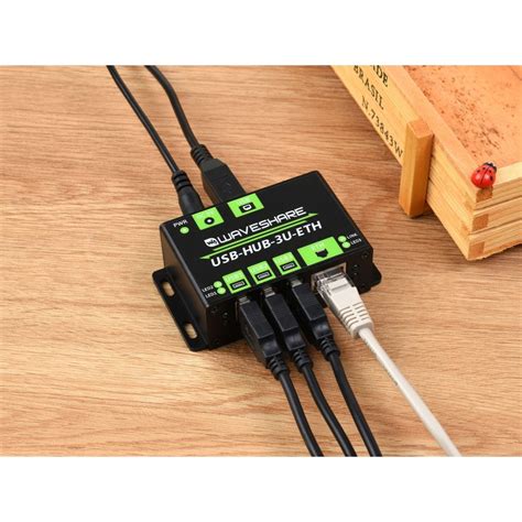 Waveshare Industrial Grade Multifunctional Usb Hub Extending 3x Usb Ports 100m Ethernet Port