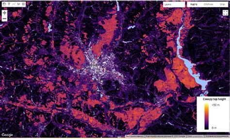 vegetation density map of a large scale local area according to the