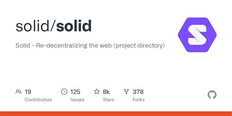 GitHub Solid Solid Solid Re Decentralizing The Web Project Directory