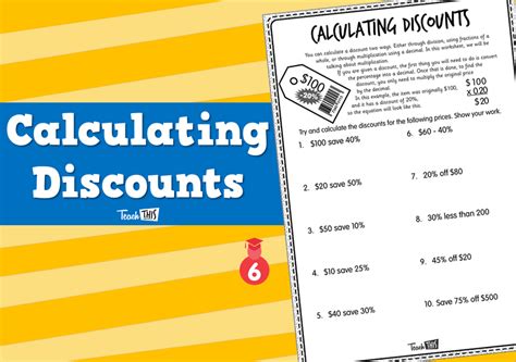Calculating Discounts Teacher Resources And Classroom Games Teach This