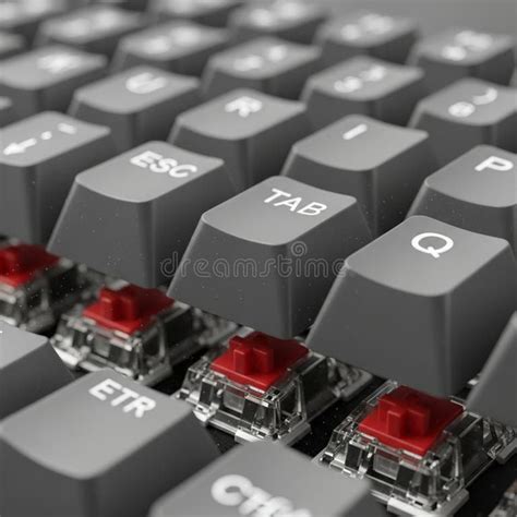 Including Esc Tab And Q The Keys Are Elevated Revealing Red Stock