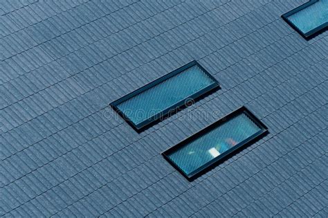 Gray Exterior And Glass Window Detail Of Architecture Background Stock