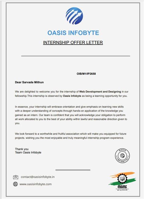 sarvade mithun on linkedin oasisinfobyte oasisinfobyte