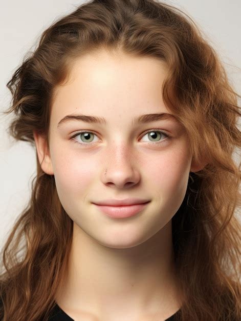 Girl Face With Detailed Skin Texture Premium Ai Generated Image