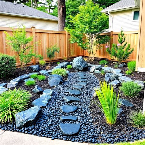 Black River Rock Landscaping Ideas 40 Beautiful River Rock Landscaping