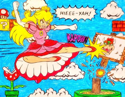Princess Peach Kicking It Into High Gear By Dcb2art On Deviantart