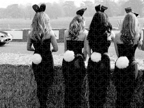 Bunny Girls Watching Paul Vestey In A Ferrari 250gto 1970 Jigsaw