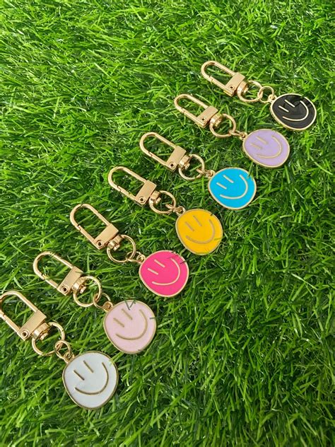 Smiely Face Keychain Etsy
