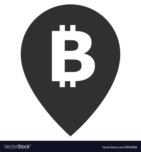Bitcoin Map Pointer Flat Icon Symbol Royalty Free Vector