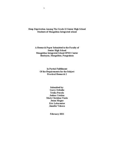 Examples Of Quantitative Research Pdf Sleep Sleep Deprivation