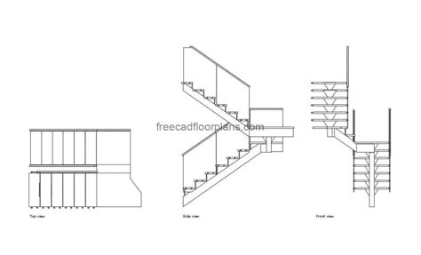 Staircase Glass Railing Free Cad Drawings
