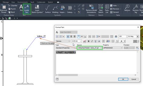 Solved Link Format Text Parameters To A Different Part On A Drawing