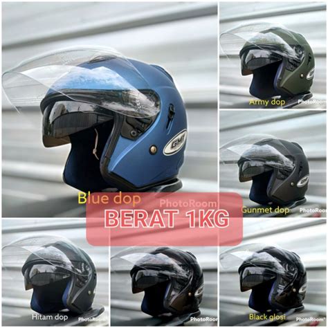Jual Helm Sepeda Motor Half Face Doble Visor Gmt Originalhelm Pria