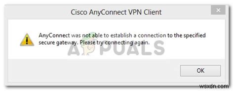 修正AnyConnectは指定されたセキュアゲートウェイへの接続を確立できませんでした