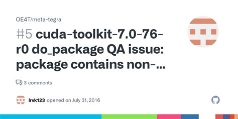 Cuda Toolkit 70 76 R0 Dopackage Qa Issue Package Contains Non
