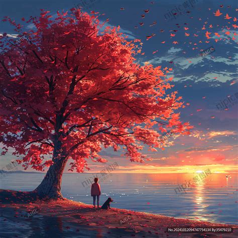 Ai创作图插画落日 黄昏场景插画 粉色的树的奇幻超现实景观 氛围感插画 插画唯美风景 唯美意境插画 治愈插画设计 插画夕阳 治愈系插画插图 孤独感插画 插画唯美浪漫 插画 唯美治愈画面 插画