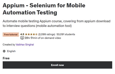 Appium Selenium For Mobile Automation Testing Limited Slots 28 Hours