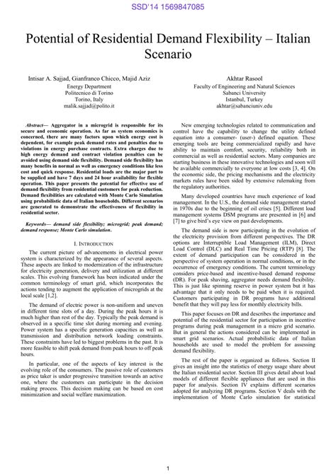 Pdf Potential Of Residential Demand Flexibility Italian Scenario