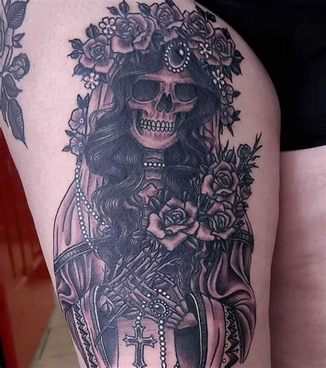 Top 61 Santa Muerte Tattoo Ideas 2022 Inspiration Guide Design Talk