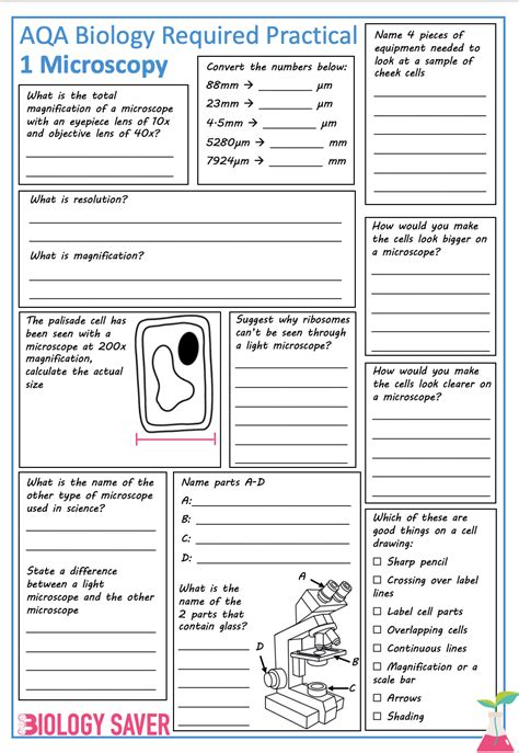 Gcse Biology Practical 1 Microscopy Teaching Resources