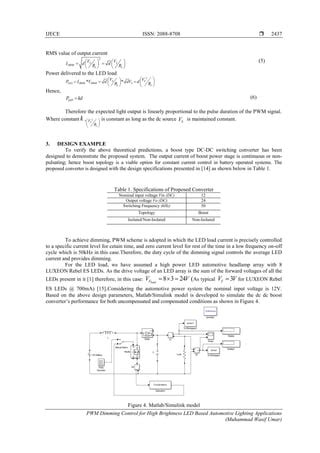 PWM Dimming Control For High Brightness LED Based Automotive Lighting Applications PDF Auto