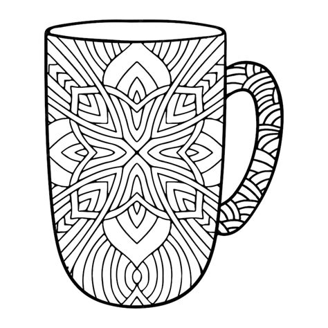 Premium Vector Coffee Or Tea Cup Doodle Style Coloring Pages