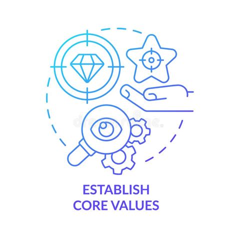 Establish Core Values Blue Gradient Concept Icon Stock Vector