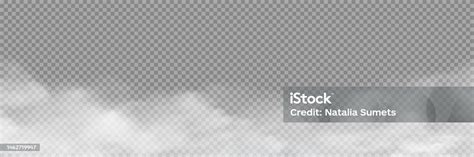 투명한 배경에 격리된 흰색 연기 질감 증기 특수 효과 현실적인 벡터 화재 연기 또는 안개 스톡 로열티 무료 벡터 삽화 구름에