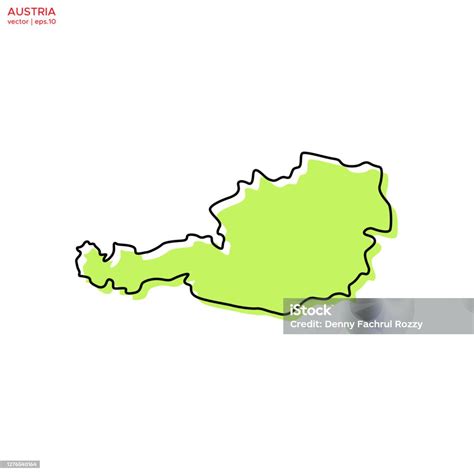 윤곽 벡터 일러스트 디자인 템플릿오스트리아의 녹색지도 편집 가능한 스트로크 개념에 대한 스톡 벡터 아트 및 기타 이미지 개념 관광객 교육 Istock