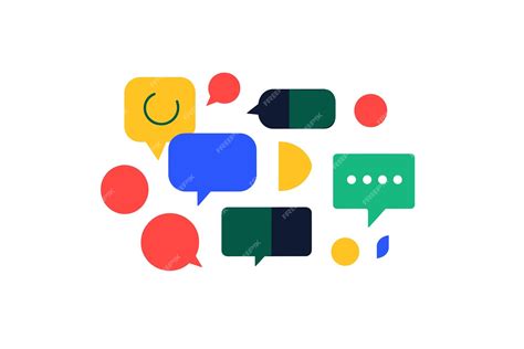 Colorful Overlapping Speech Bubbles On White Background Premium Ai Generated Vector