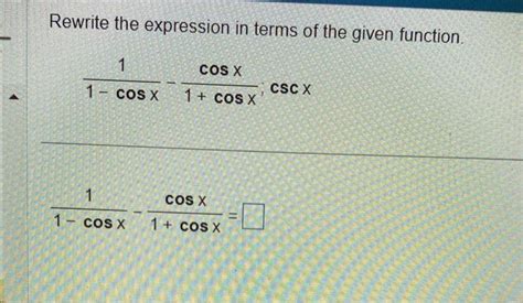 solved rewrite the following expression in terms of the