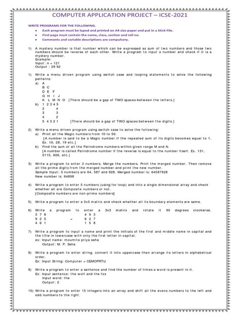 Computer Application Project Icse 2021 Pdf Pdf Letter Case Numbers