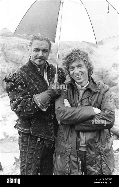 Sean Connery Relaxes On The Set With Russell Mulcahy On Location In