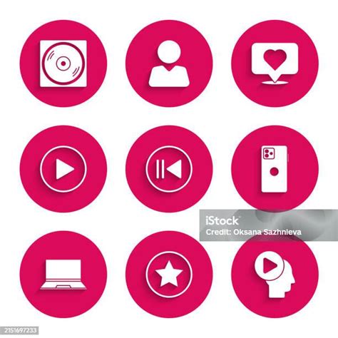 되감기 별 재생 버튼 스마트폰 휴대폰 노트북 플레이 서클 좋아요 및 하트 및 비닐 디스크 아이콘으로 사람들을 설정합니다 벡터 1위에 대한 스톡 벡터 아트 및 기타 이미지