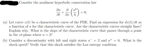 Consider The Nonlinear Hyperbolic Conservation Law