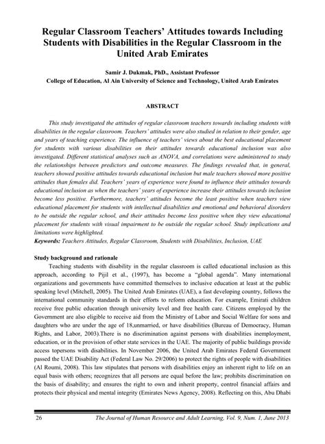 Pdf Regular Classroom Teachers Attitudes Towards Including Students