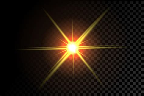 Sparkling Star With Blinking Light On A Dark Transparent Background
