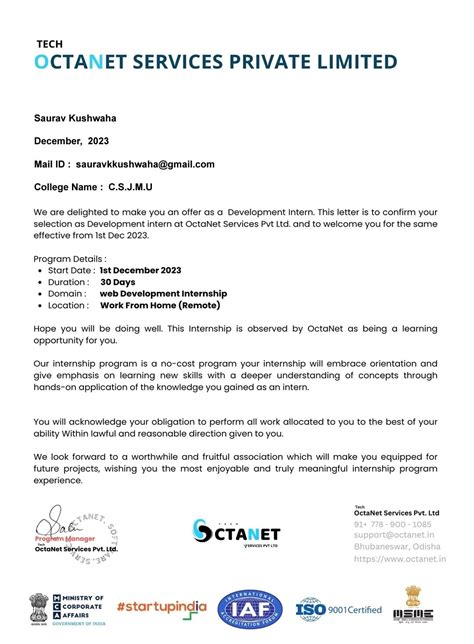 saurav kushwaha on linkedin octanet octanetinternship intership