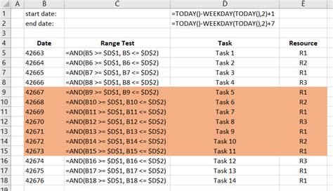 Highlight A Set Of Rows In Excel Based On Date Range Clounce