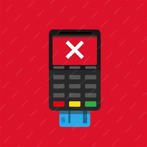 Po 터미널 결제 거부 벡터 일러스트 레이 션 프리미엄 벡터