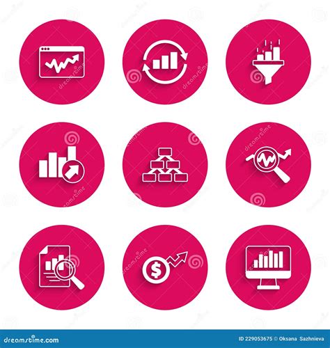 Set Hierarchy Organogram Financial Growth Dollar Monitor With Graph Chart Search Data