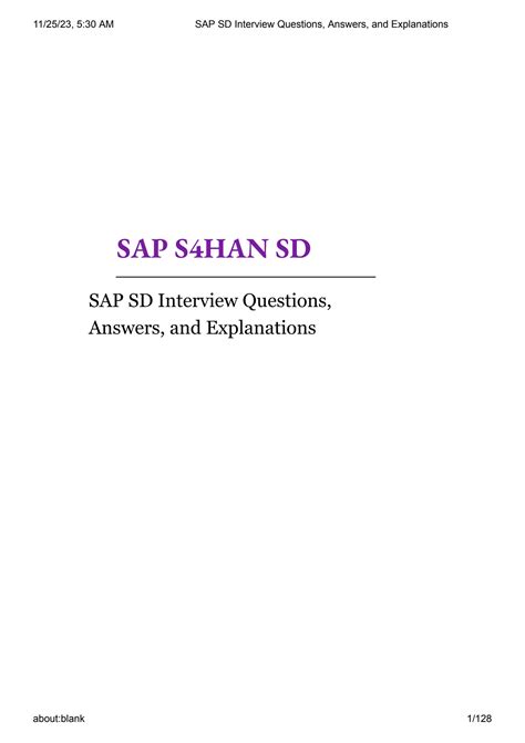 Solution Sap Sd Interview Questions Answers And Explanations