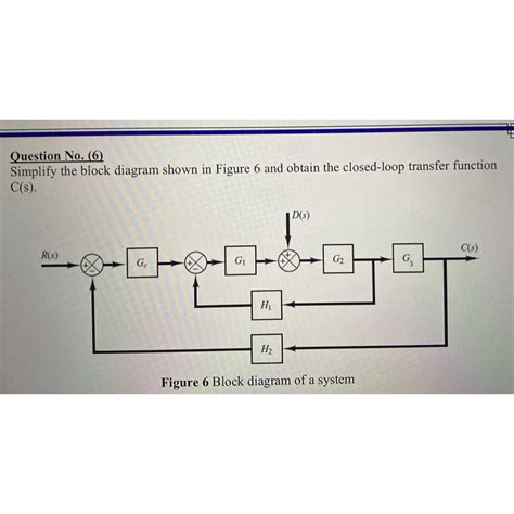 solved question no 6 simplify the block diagram shown in