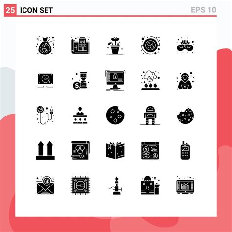 25 Universal Solid Glyph Signs Symbols Of Carnival Medical Print Health Spring Editable Vector