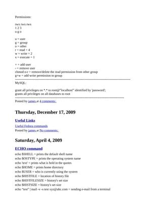 Terminal Linux Commands Fedora Based PDF
