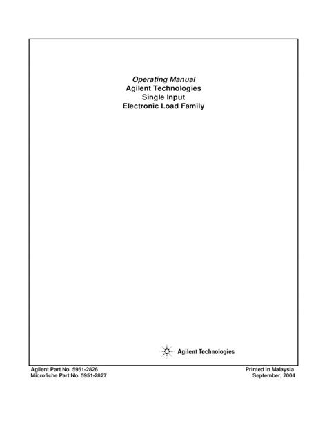 pdf operating manual agilent technologies single input operating