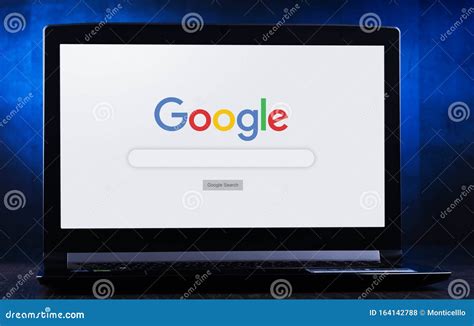 Laptop Computer Displaying Logo Of Google Editorial Stock Photo Image