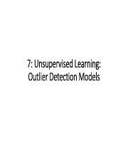 Outlier Detection Models: Unsupervised Learning Techniques | Course Hero